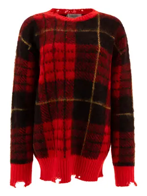 Alexander McQueen Tartan Wool Sweater - Red