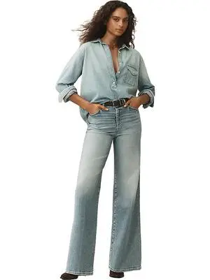7 For All Mankind Jo Ultra High-rise Wide-leg Jeans - Medium Denim