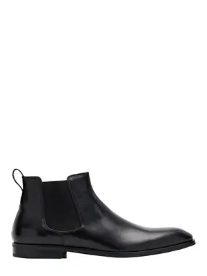 Bergdorf Goodman Calf Leather Chelsea Boots - Black