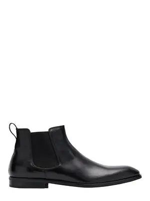 Bergdorf Goodman Calf Leather Chelsea Boots - Black