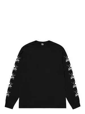 StÜssy Foils Long Sleeve Pigment Dyed Tee Shirt - Black