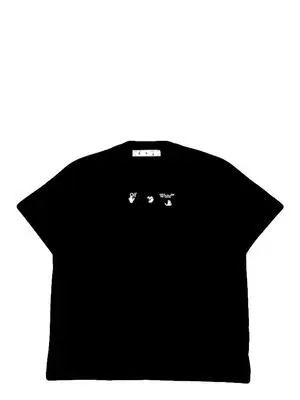 Off-White Marker Short Sleeve Over Tee Shirt - Black/red
