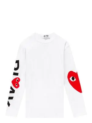 Play Comme Des Garcon Logo Long-sleeve T-shirt - White