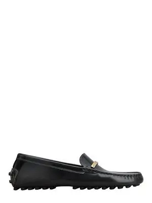 TOD'S Gommino Leather Bar Driver Loafers - Black
