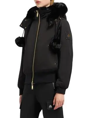 Moose Knuckles Debbie Reversible Faux-fur Bomber Jacket With Detachable Hood Black