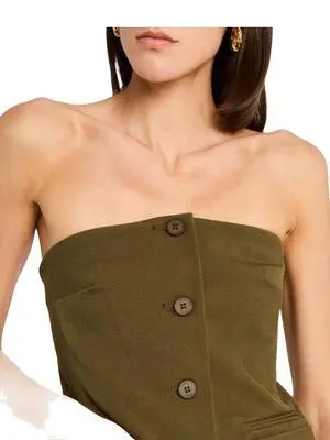 Staud Brigade Corseted Top - Sergeant Green