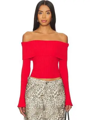 MORE TO COME Candace Off Shoulder Sweater - Red