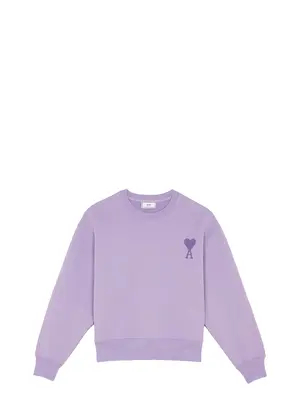 Ami De Coeur Tonal Boxy Fit Crewneck Sweatshirt - Lilac