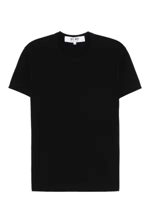 Play Comme Des Garcon Signature Heart-patch T-shirt - Black