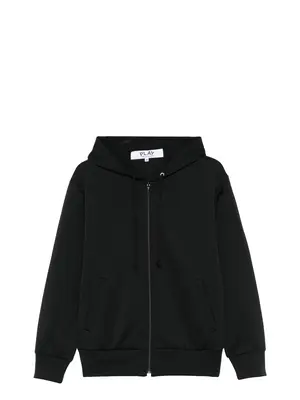 Play Comme Des Garcon Signature Heart-patch Hoodie - Black