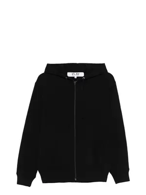 Play Comme Des Garcon Signature Heart-patch Hoodie - Black