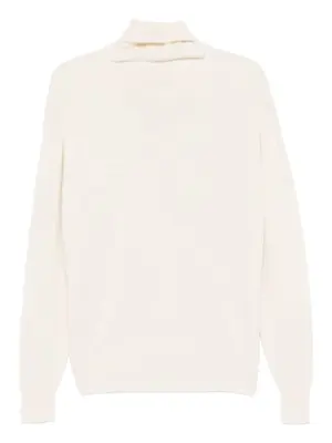 PLAN C Plan C Shawl-Embellished Wool-Cashmere Sweater