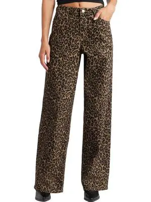 PTCL PTCL Leopard Print Wide-Leg Jeans