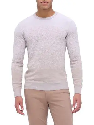 Bugatchi Patterned Merino Wool Crewneck Sweater - Chalk