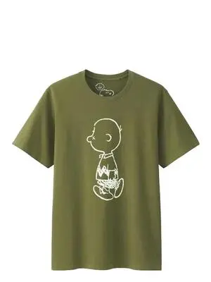 KAWS X Uniqlo X Peanuts Charlie Brown Tee - Olive