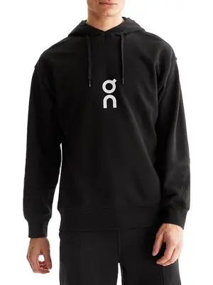 On Club Oversize Organic Cotton Blend Hoodie - Black