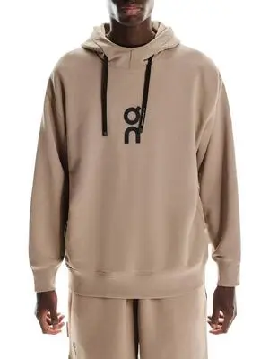 On Club Oversize Organic Cotton Blend Hoodie - Desert