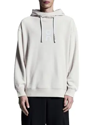On On Club Oversize Organic Cotton Blend Hoodie Silver