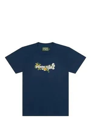DENIM TEARS Logo Tee Shirt - Navy Blue