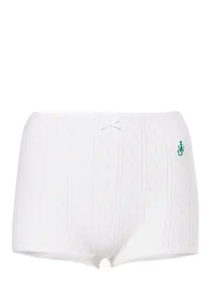 JW Anderson Pointelle Cotton And Cashmere Shorts - White