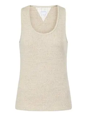 Bottega Veneta Bottega Veneta Ribbed-Knit Tank Top Beige