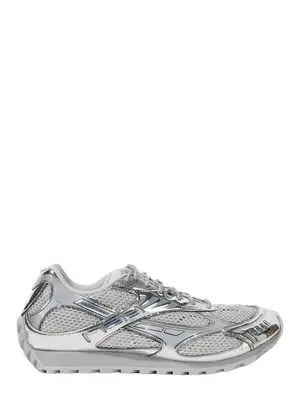 Bottega Veneta Orbit Metallic-effect Sneakers - Silver
