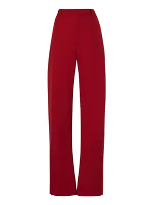 Bottega Veneta High-rise Wool Twill Straight Pants - Red