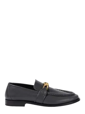 Bottega Veneta Astaire Knot Leather Loafers - Black