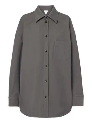Bottega Veneta Oversized Wool-blend Shirt - Grey