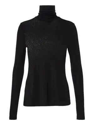 AGOLDE Agolde Pascale Jersey Turtleneck Top In Ivory Glow Black