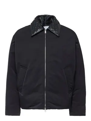 Bottega Veneta Intrecciato Leather-trimmed Down Jacket - Black