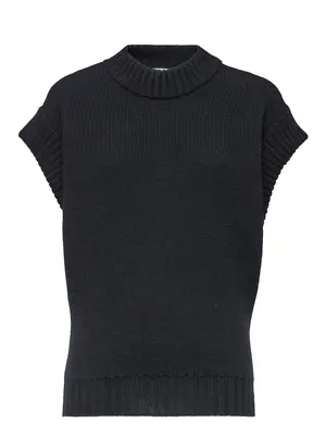 Bottega Veneta Ribbed-knit Wool Top - Black