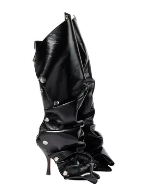 Y/project Snap 100 Leather Knee-high Boots - Black