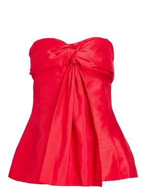 NICHOLAS Strapless Draped Top - Red