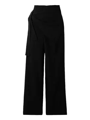 Gauge81 Carlow Knotted Draped Wide-leg Pants - Black