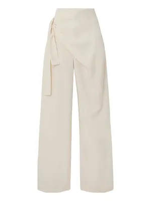 Gauge81 Carlow Knotted Draped Wide-leg Pants - Ecru