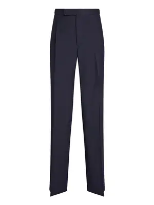 Thom Browne Thom Browne Pleated Grain De Poudre Wool Pants Midnight Blue