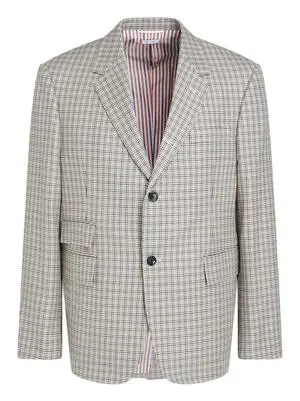 Thom Browne Houndstooth Wool Blazer - Sage Green