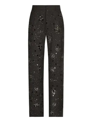 Dolce & Gabbana Embroidered Wool-blend Pants - Multicolor