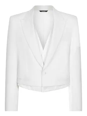 Dolce & Gabbana Single-breasted Sicilia-fit Jacket With Faux Vest - White