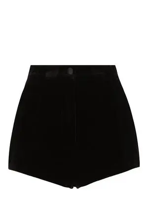 Dolce & Gabbana Velvet High-waisted Tuxedo Panties - Black