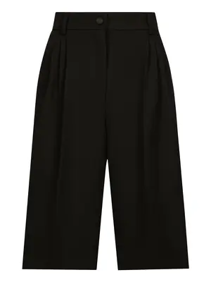 Dolce & Gabbana Wool Gabardine Bermuda Shorts - Black