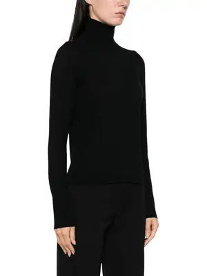 Max Mara Cashmere Roll Neck Sweater - Black