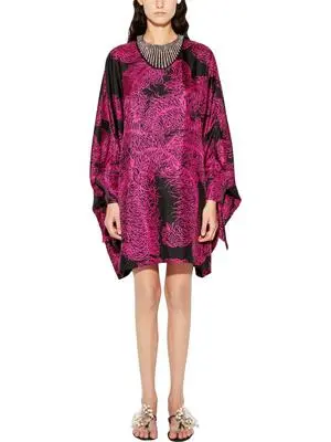 Emilio Pucci Struzzo-print Silk Kaftan - Pink