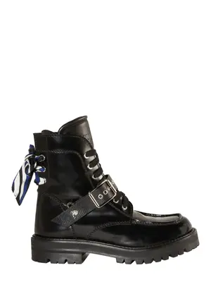Emilio Pucci Marmo-print Leather Boots - Black