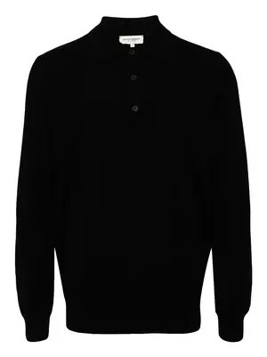 MAN ON THE BOON. On The Boon Cashmere Polo Jumper - Black