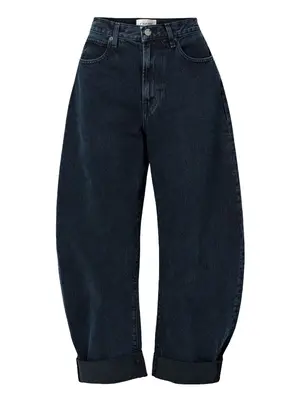 FRAME The Bubble High-rise Barrel-leg Jeans - Blue