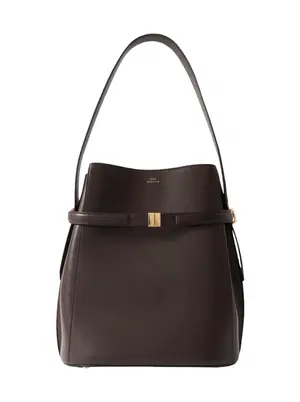 TOTEME Belted Leather Tote Bag - Brown