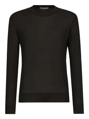 Dolce & Gabbana Logo Embroidered Jumper - Black