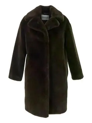 STAND STUDIO Camille Faux Fur Coat Brown
